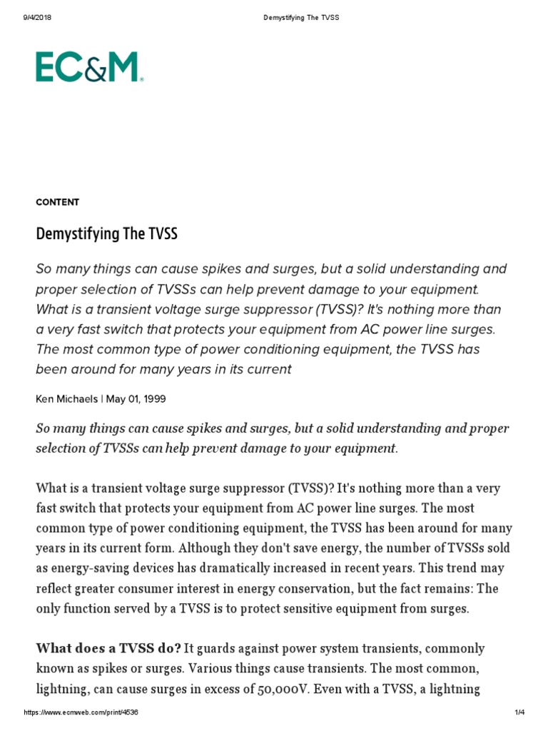 Demystifying The TVSS | PDF | Electrical Engineering | Manufactured Goods