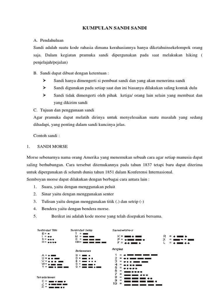 Kumpulan Sandi Pramuka Lengkap | PDF
