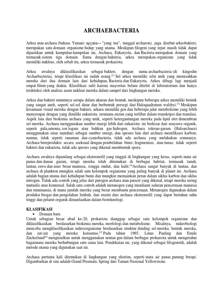 ARCHAEBACTERIA | PDF | Ilmu Sosial | Kajian Bahasa Asing