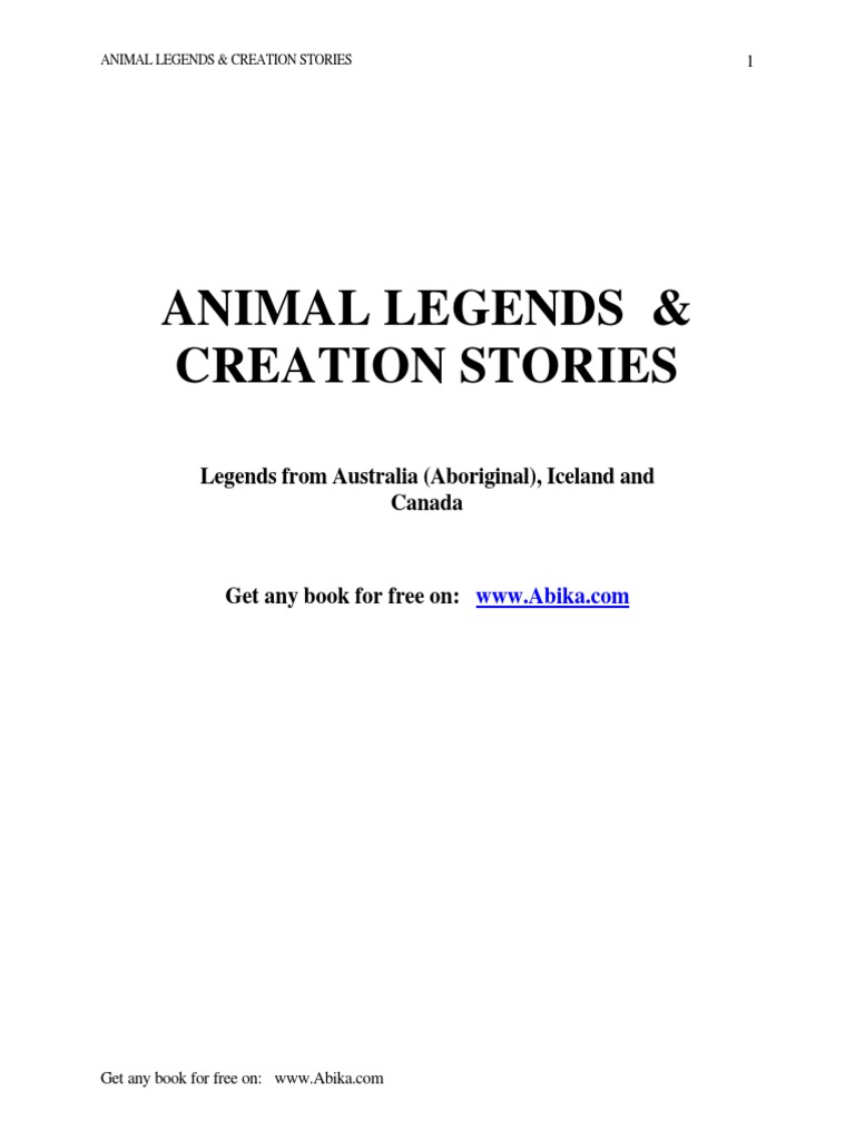 Animal Legends and Creation PDF | PDF | Ojibwe | Cats