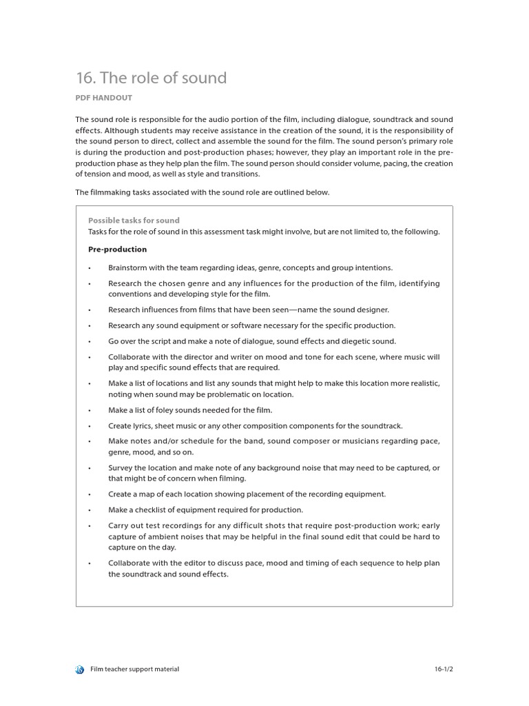 16 The Role of Sound e | PDF | Filmmaking | Cognition