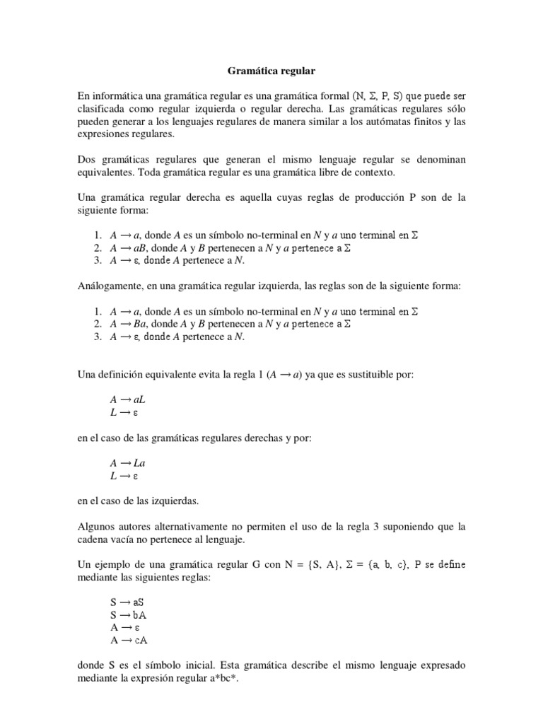 Gramática Regular | PDF