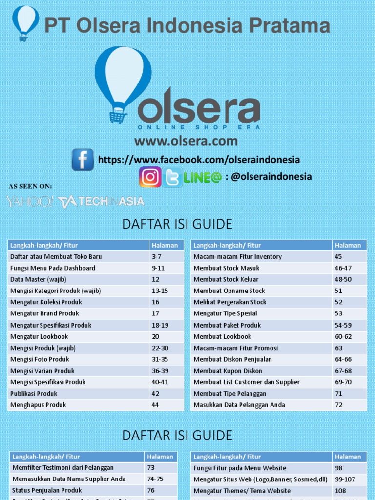 Panduan Lengkap Olsera untuk Toko Online | PDF | Bisnis