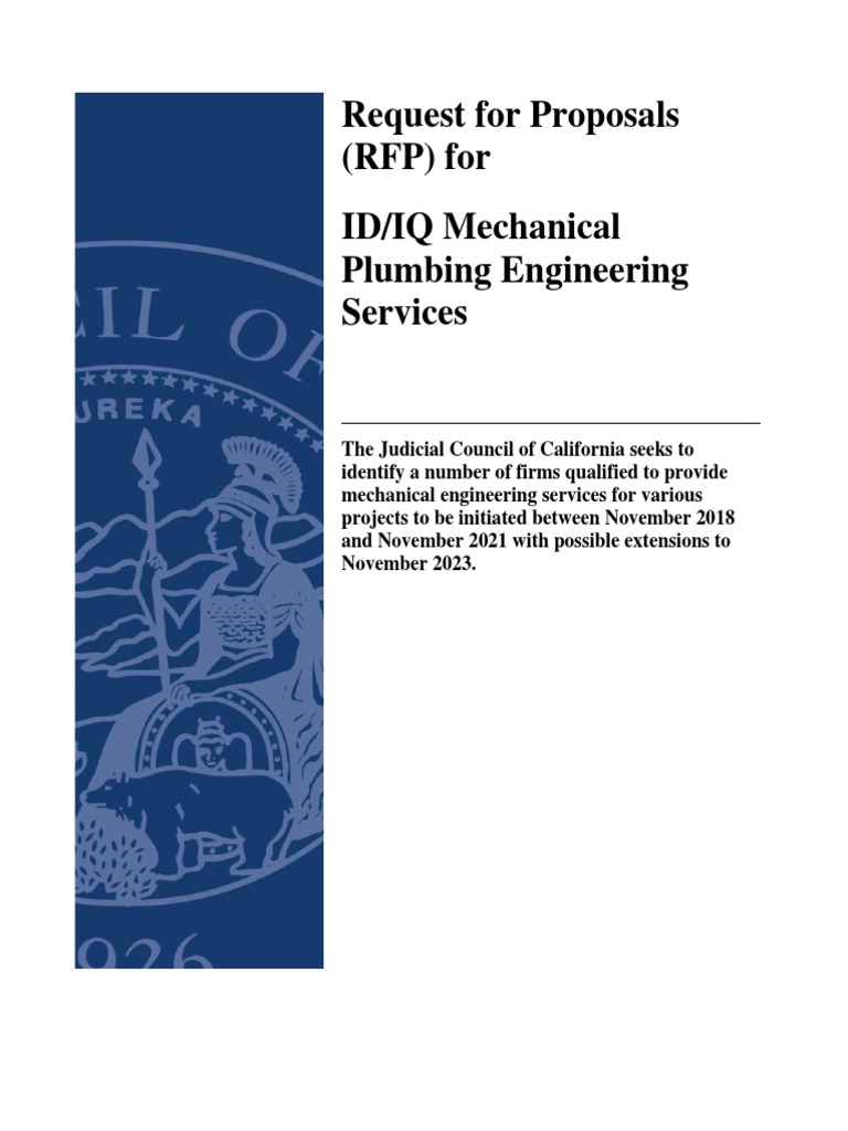 Request For Proposals (RFP) For ID/IQ Mechanical Plumbing Engineering ...