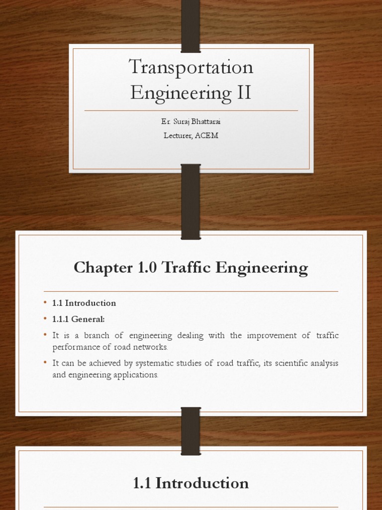 Lecture 1 - Traffic Engineering PDF | PDF | Traffic | Friction