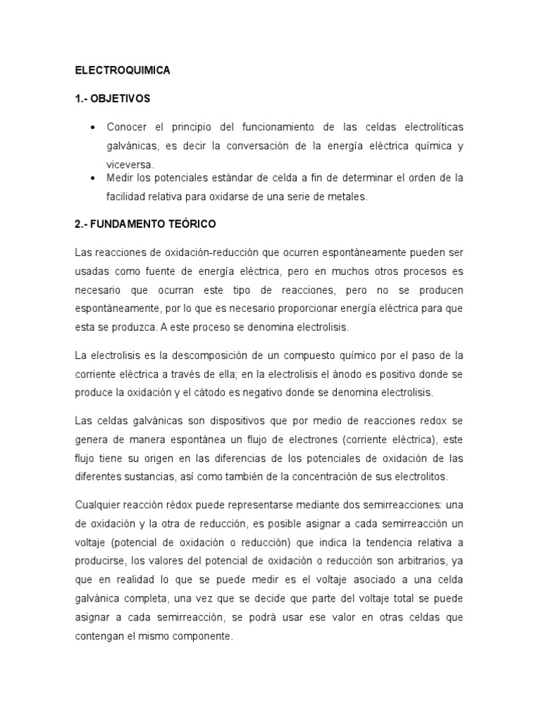 ELECTROQUIMICA | PDF | Redox | Química