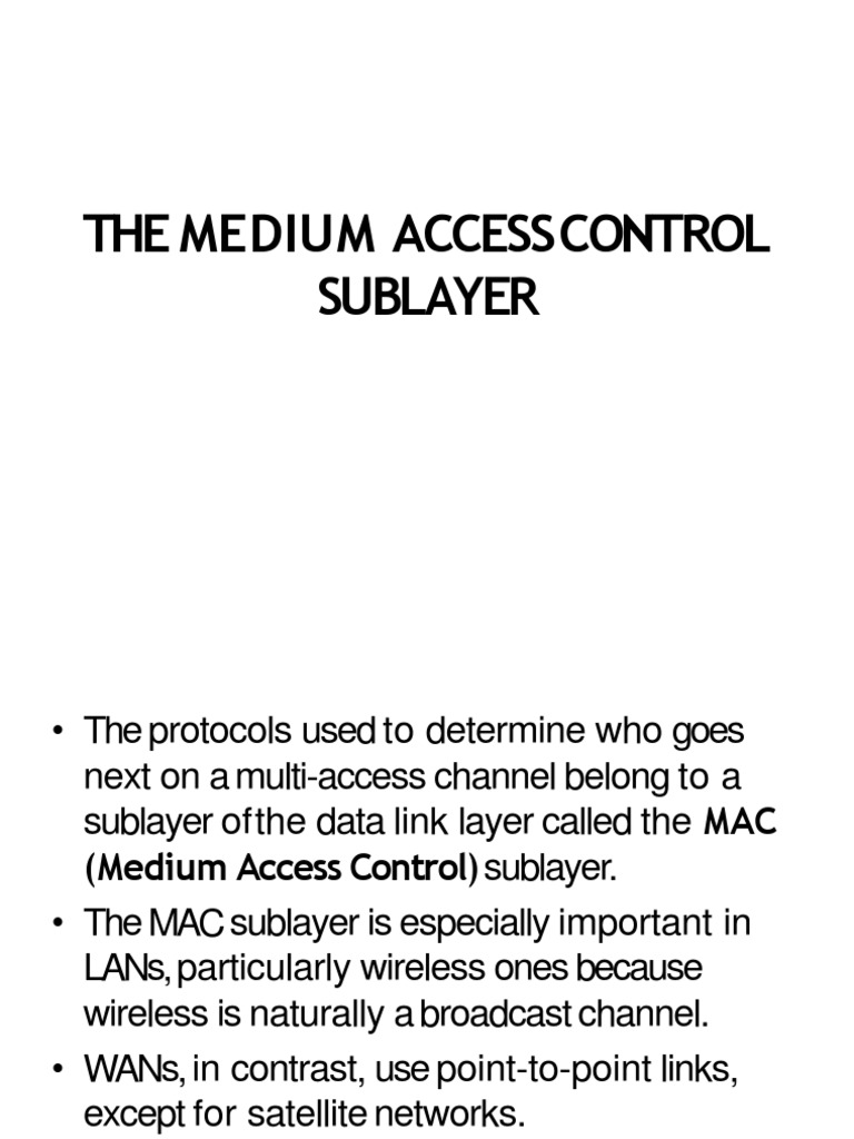 The Medium Accesscontrol Sublayer | PDF | Computer Network | Ieee 802.11