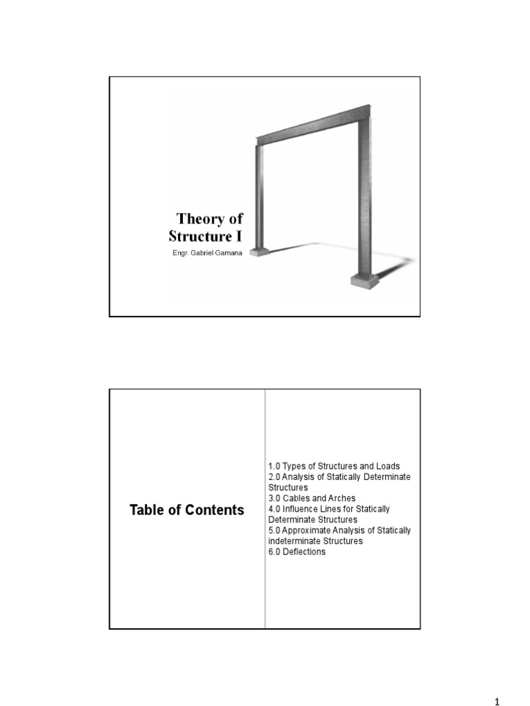 Theory of Structure I: Engr. Gabriel Gamana | PDF | Truss | Beam ...