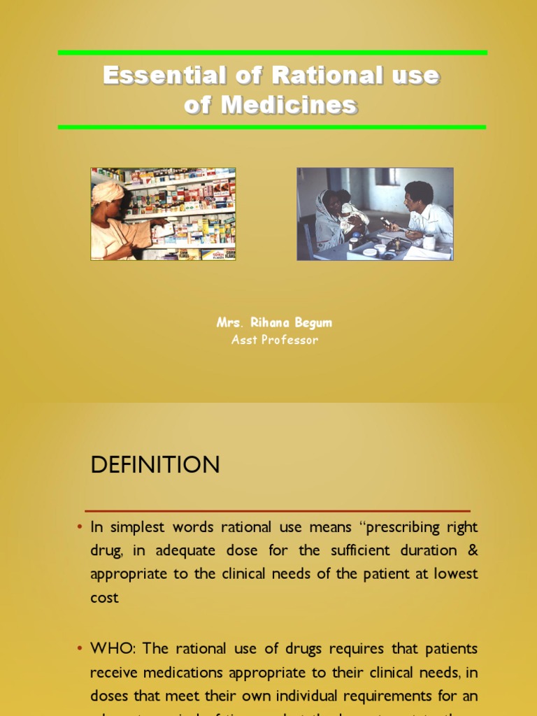 Essentials of Rational Medicine Use | PDF | Medical Prescription | Dose ...