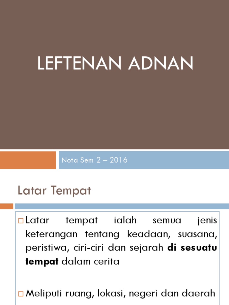 Teknik Plot dalam Leftenan Adnan | PDF