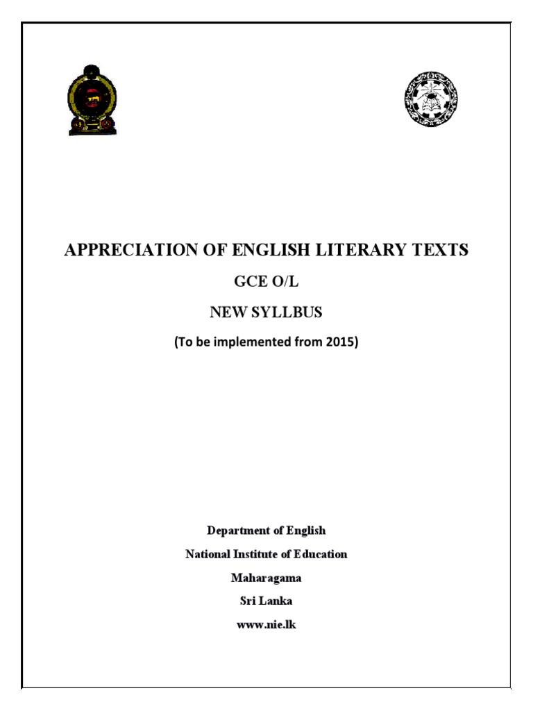 English Lit | PDF | Teachers | Curriculum