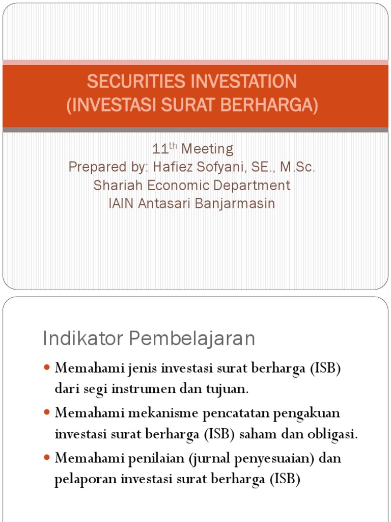 Investasi Surat Berharga | PDF