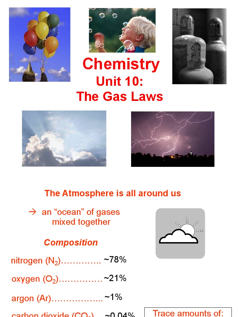Chemistry: Unit 10: The Gas Laws | PDF | Gases | Pressure