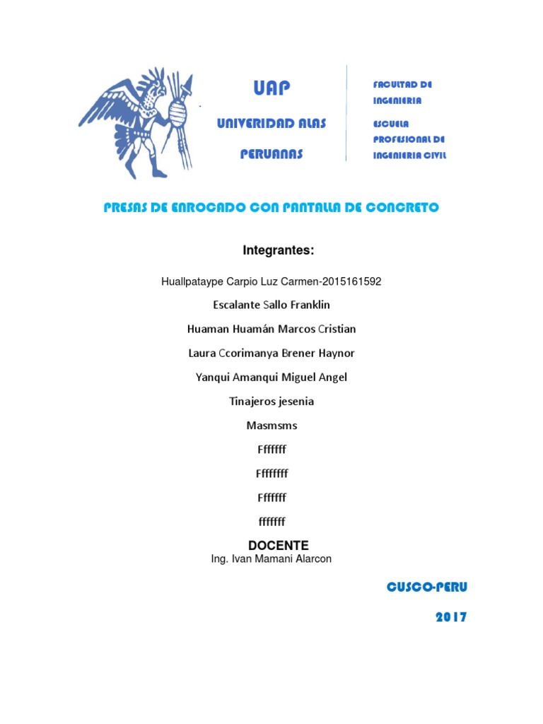 Presas de Enrocado Con Pantalla de Concreto | PDF | Represa | Hormigón
