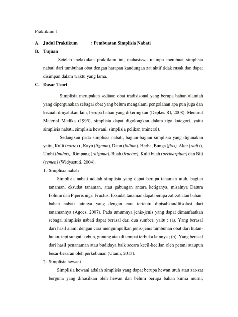 Pembuatan Simplisia Nabati Herba Serai | PDF | Griya & Taman | Sains ...