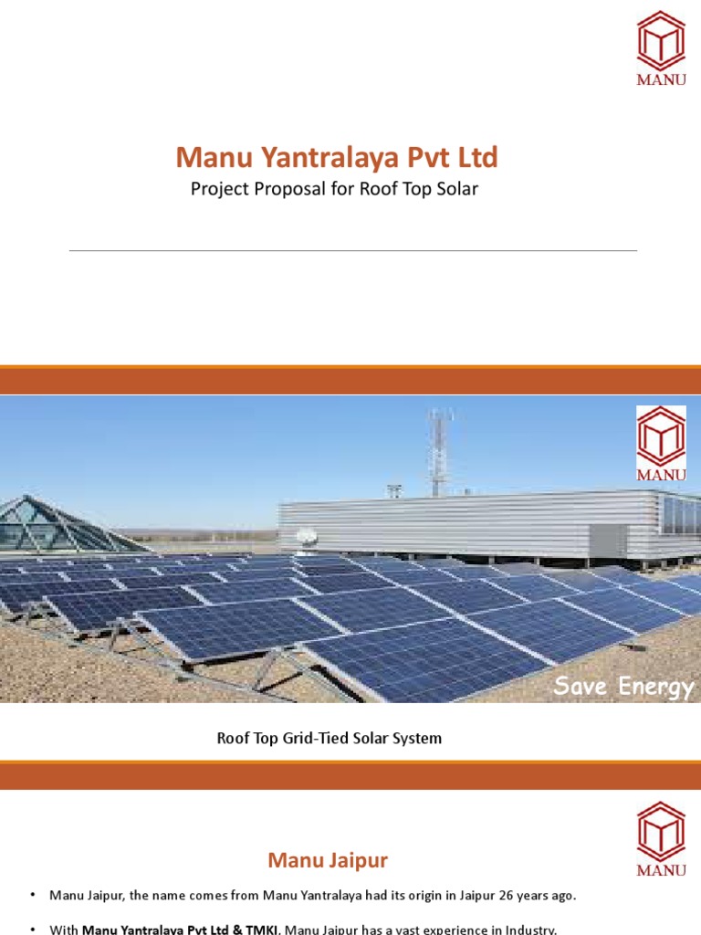 Manu Yantralaya PVT LTD: Project Proposal For Roof Top Solar | PDF ...