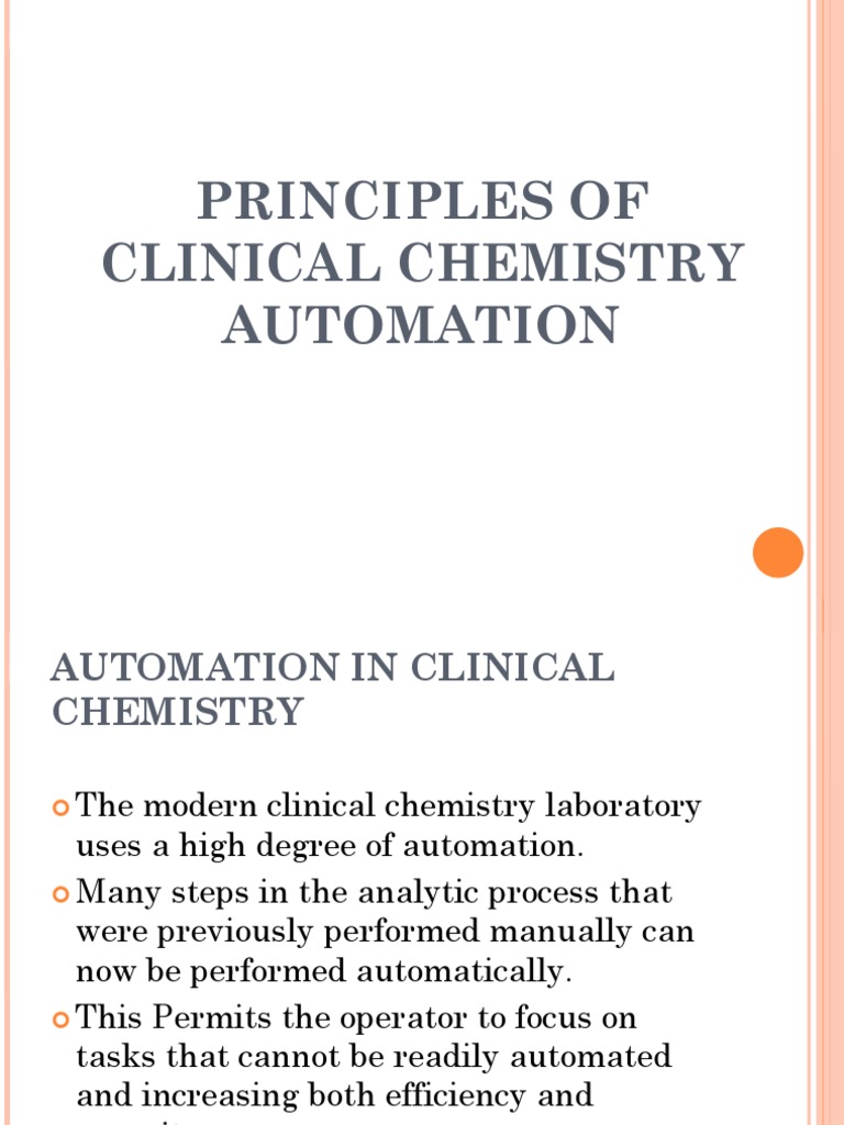 Principles of Clinical Chemistry Automation | PDF | Chemistry | Nature