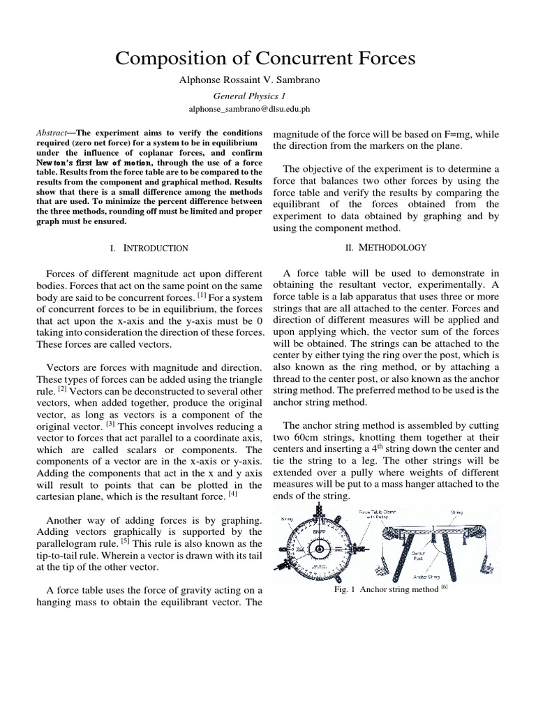Analyzing Concurrent Forces in Equilibrium | PDF | Force | Euclidean Vector