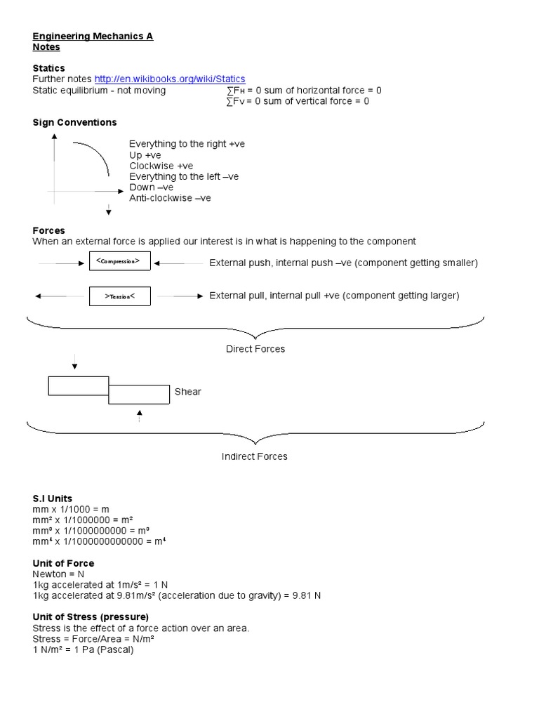 Engineering Mechanics: Statics Overview | PDF | Bending | Force