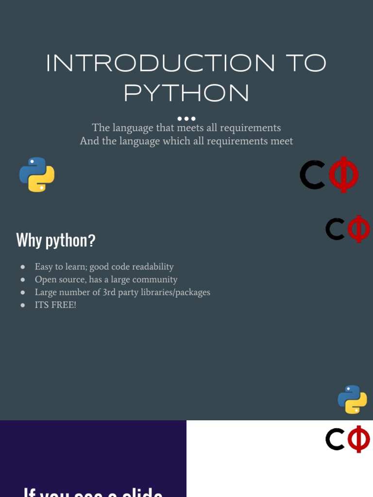 Introduction To Python: The Language That Meets All Requirements and ...