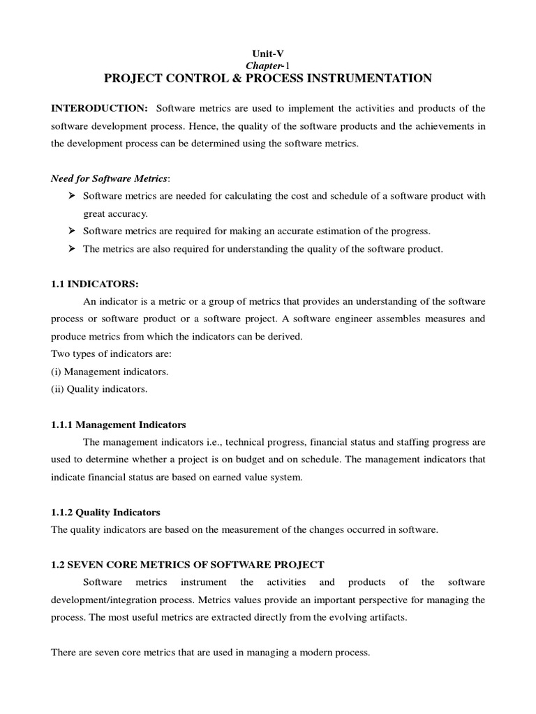 Project Control & Process Instrumentation: Chapter-1 | PDF | Object (Computer Science ...