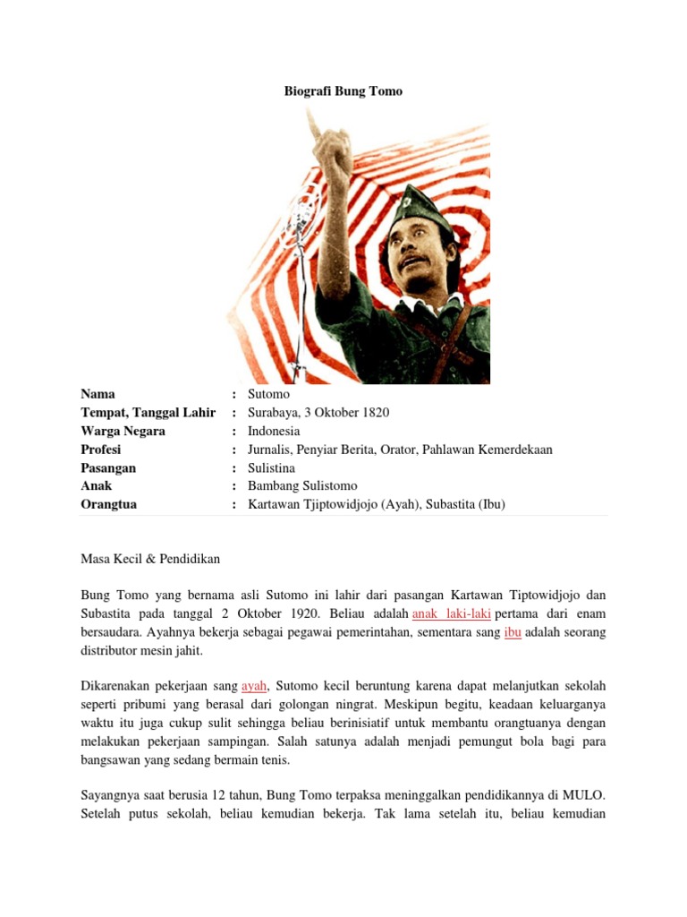 Biografi Bung Tomo | PDF