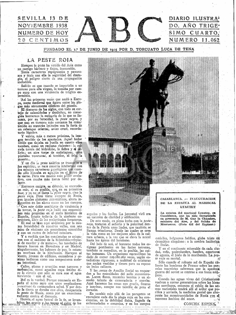La Peste Roja. ABC, 13 de Noviembre de 1938 | PDF | Naturaleza
