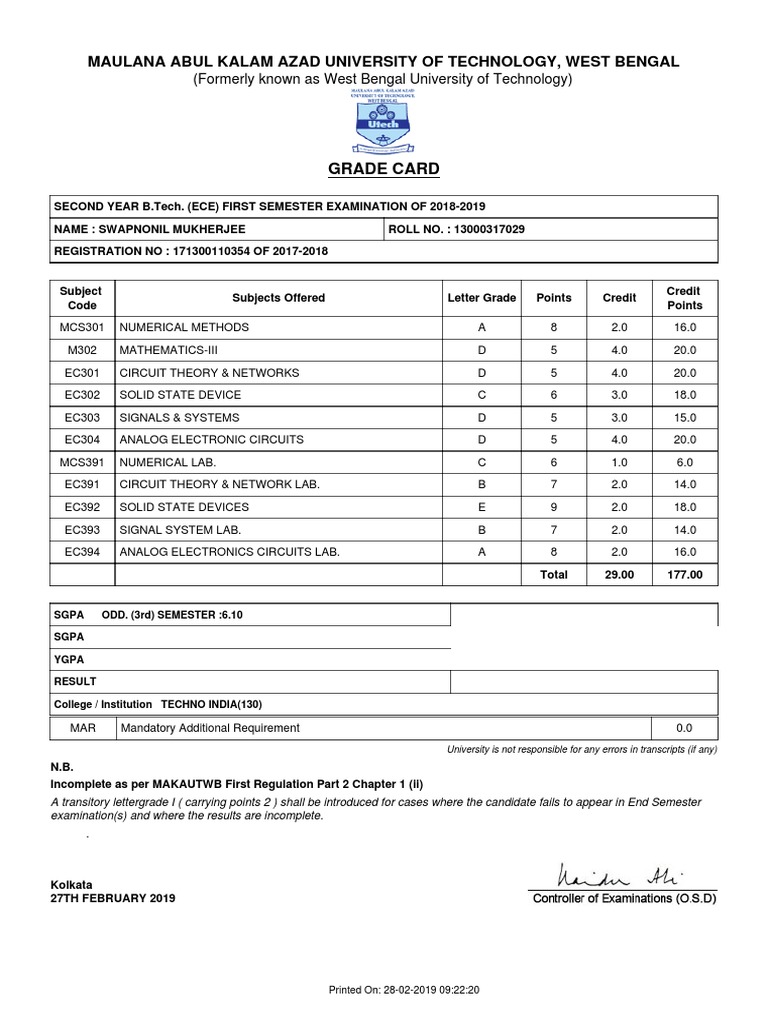 Marksheet PDF | PDF | Electronics | Electrical Engineering