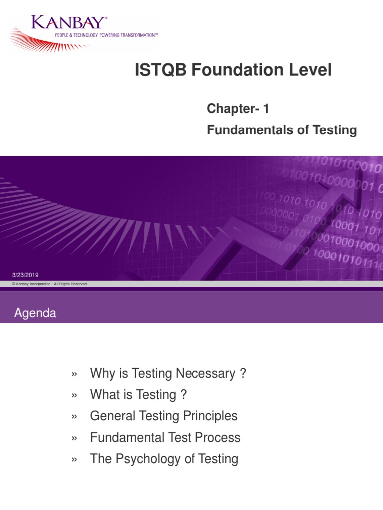ISTQB Foundation Level: Chapter-1 Fundamentals of Testing | PDF ...