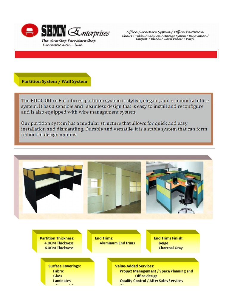 Partition System / Wall System: End Trims Finish: End Trims: Partition ...