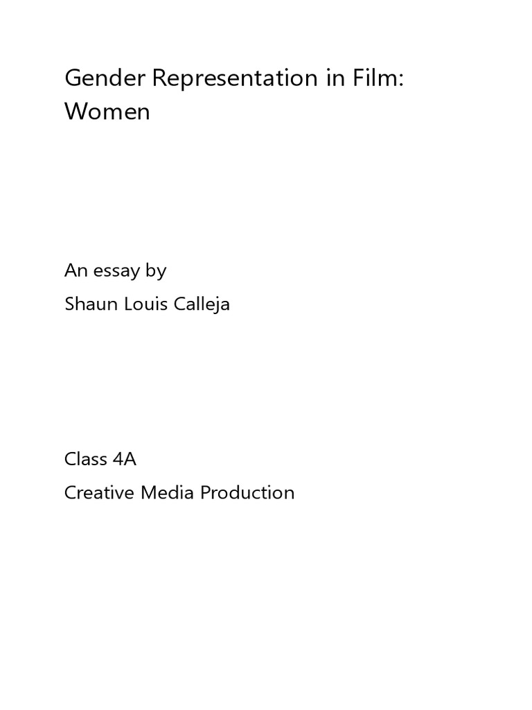 Gender Representation in Film Today | PDF