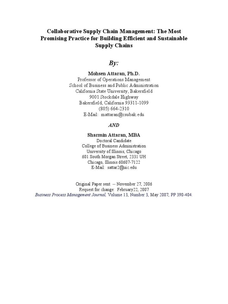 Collaborative Supply Chain | PDF | Electronic Data Interchange | E Commerce