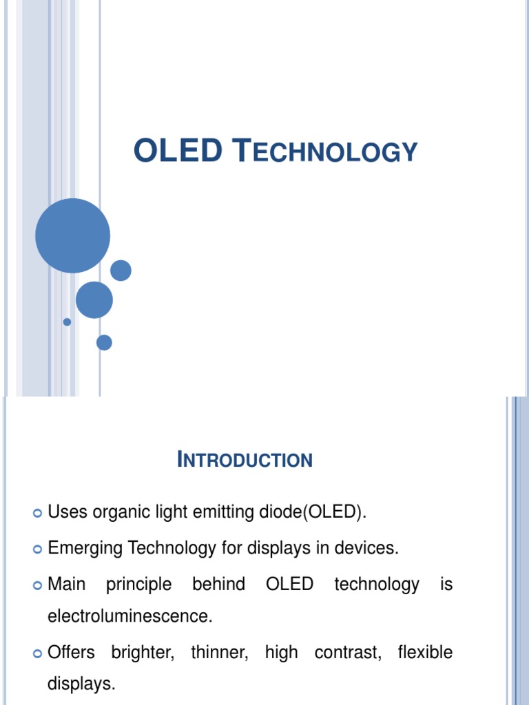 Oled T: Echnology | PDF | Oled | Electronic Engineering