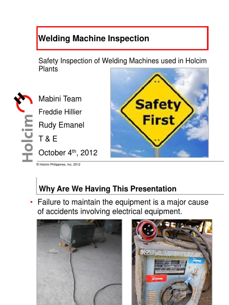 Welding Machine Inspection | PDF | Electrical Connector | Welding
