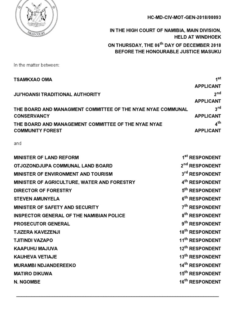 Case Management Order (Motion - General (High Court - MD) ) (Approved ...