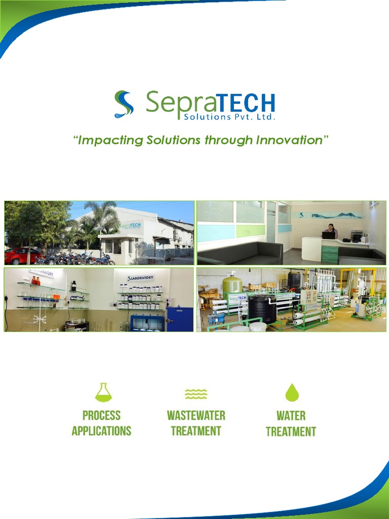 SepraTECH Solutions Brochure | PDF | Sewage Treatment | Chemistry