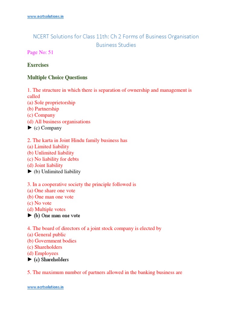 Class 11 Business Chapter 2 | PDF | Partnership | Sole Proprietorship