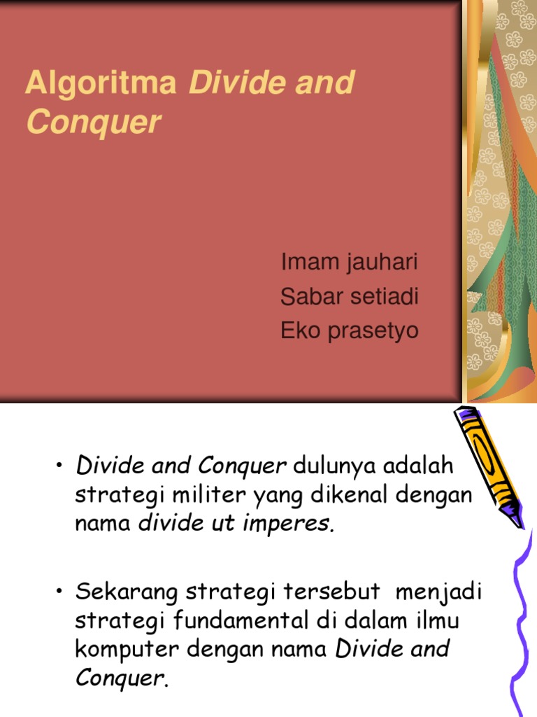 Presentasi Algoritma Divide and Conquer | PDF