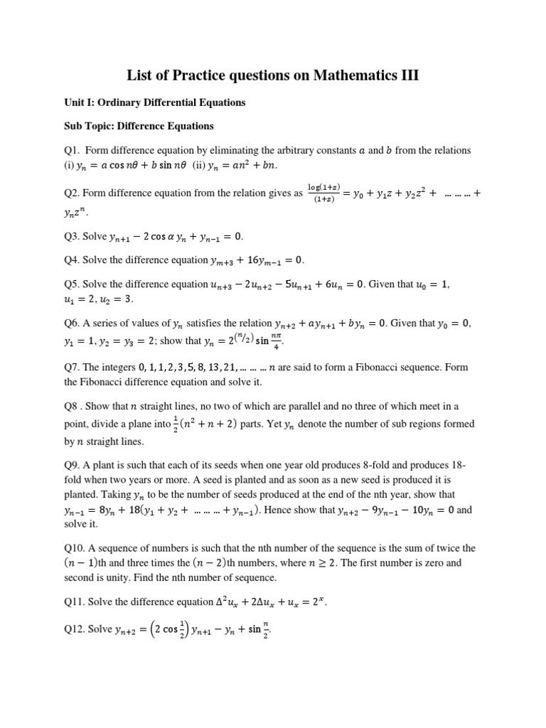 Practice Set MATH-201 PDF | PDF | Differential Calculus | Geometry