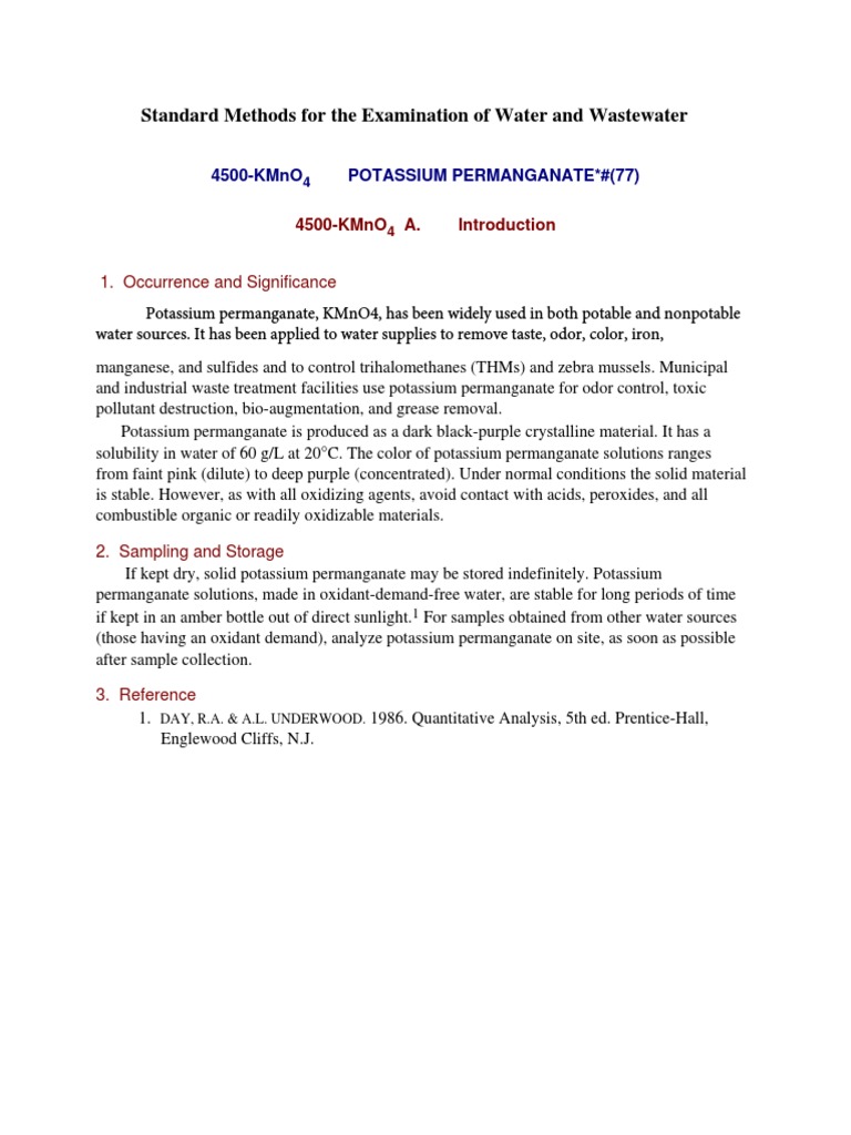 Kmno4 Apha 4500 | PDF | Spectrophotometry | Chemical Substances