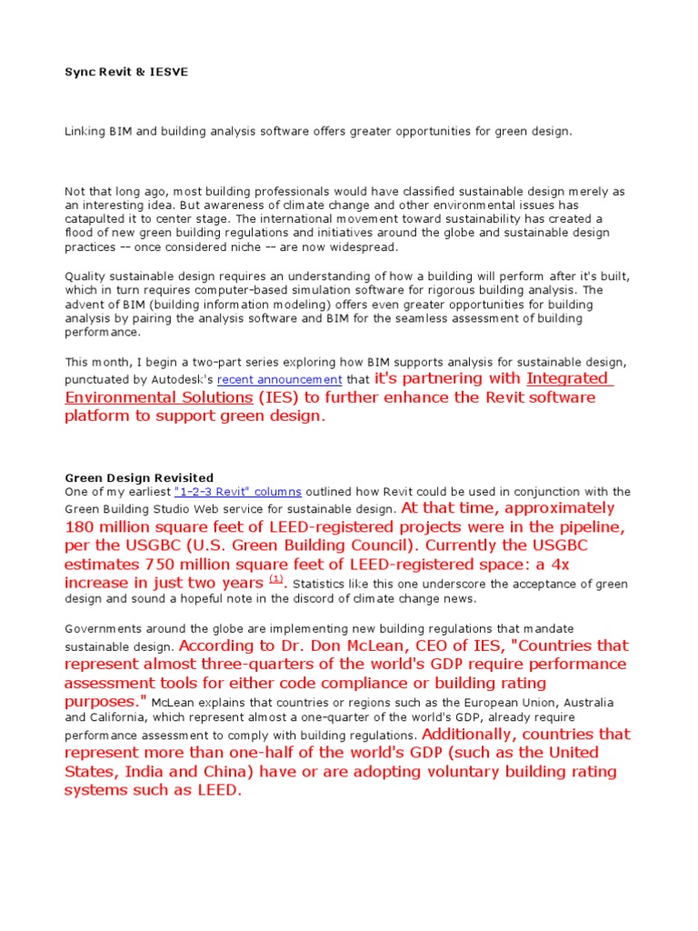 Sync Revit & IESVE | PDF | Building Information Modeling | Autodesk Revit