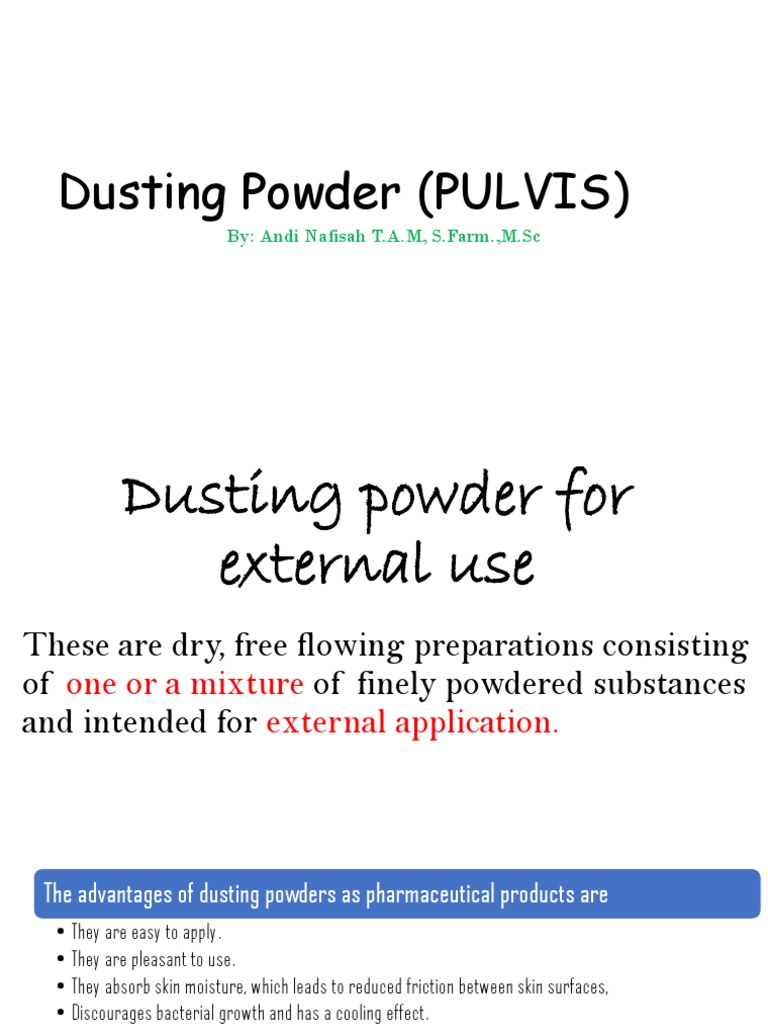 Overview of Dusting Powders in Pharmaceutics | PDF | Zinc | Chemical ...