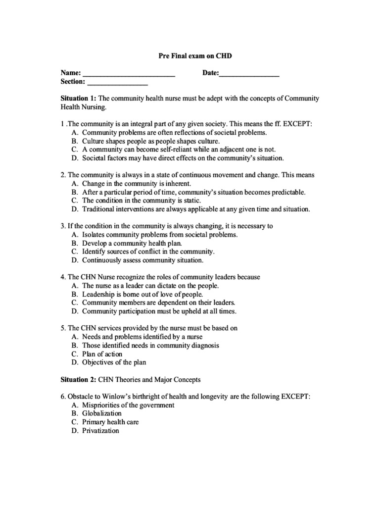 CHN and Copar Exam Complete | PDF | Preventive Healthcare | Health Care