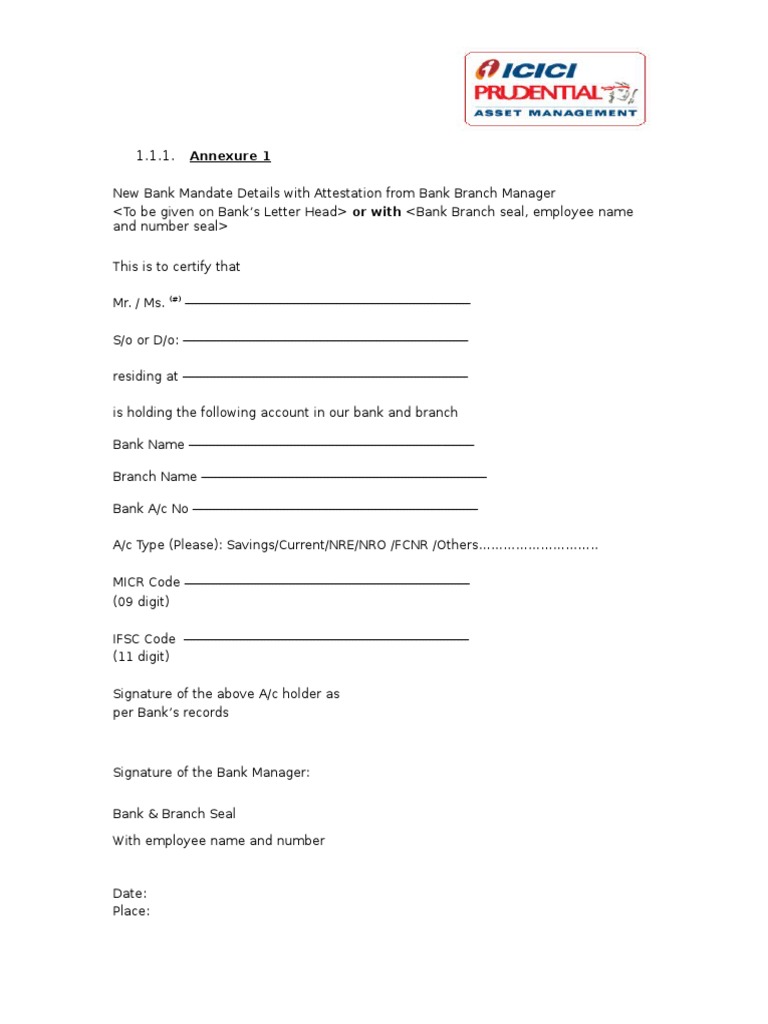 Bank Attestation Form | PDF