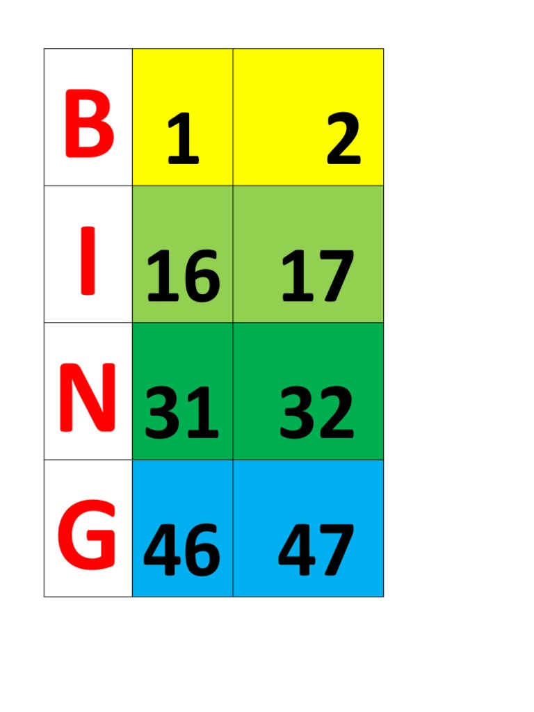 Bingo Numbers | PDF