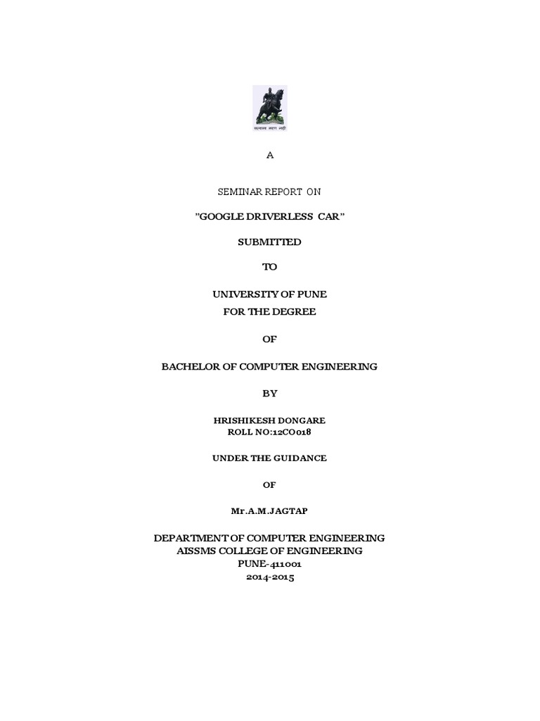 Google Driverless Car Seminar Report | PDF | Lidar | Radar
