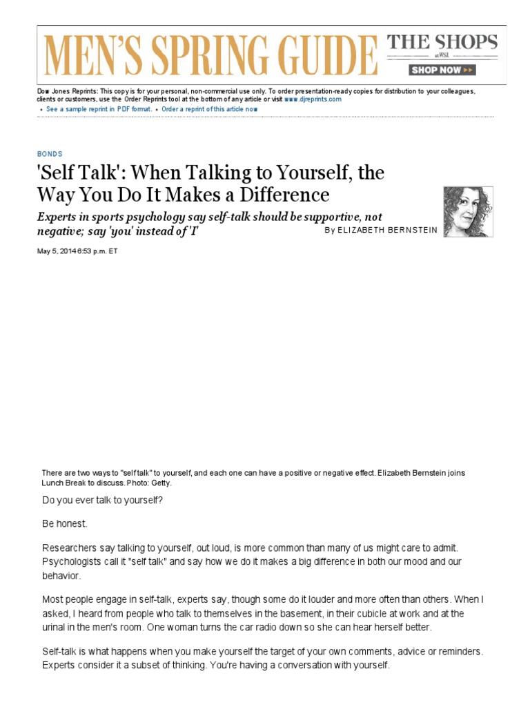 Self Talk PDF | PDF | Psychology | Psychological Concepts