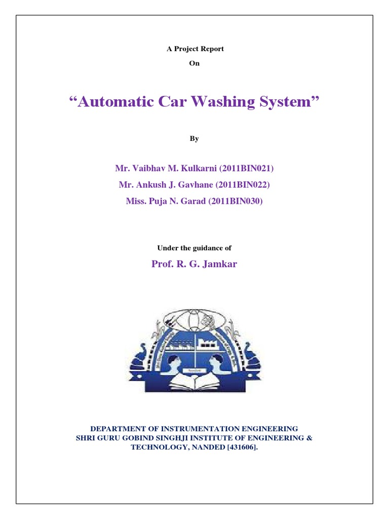 Design and Implementation of an Automatic Car Washing System Using PLC ...