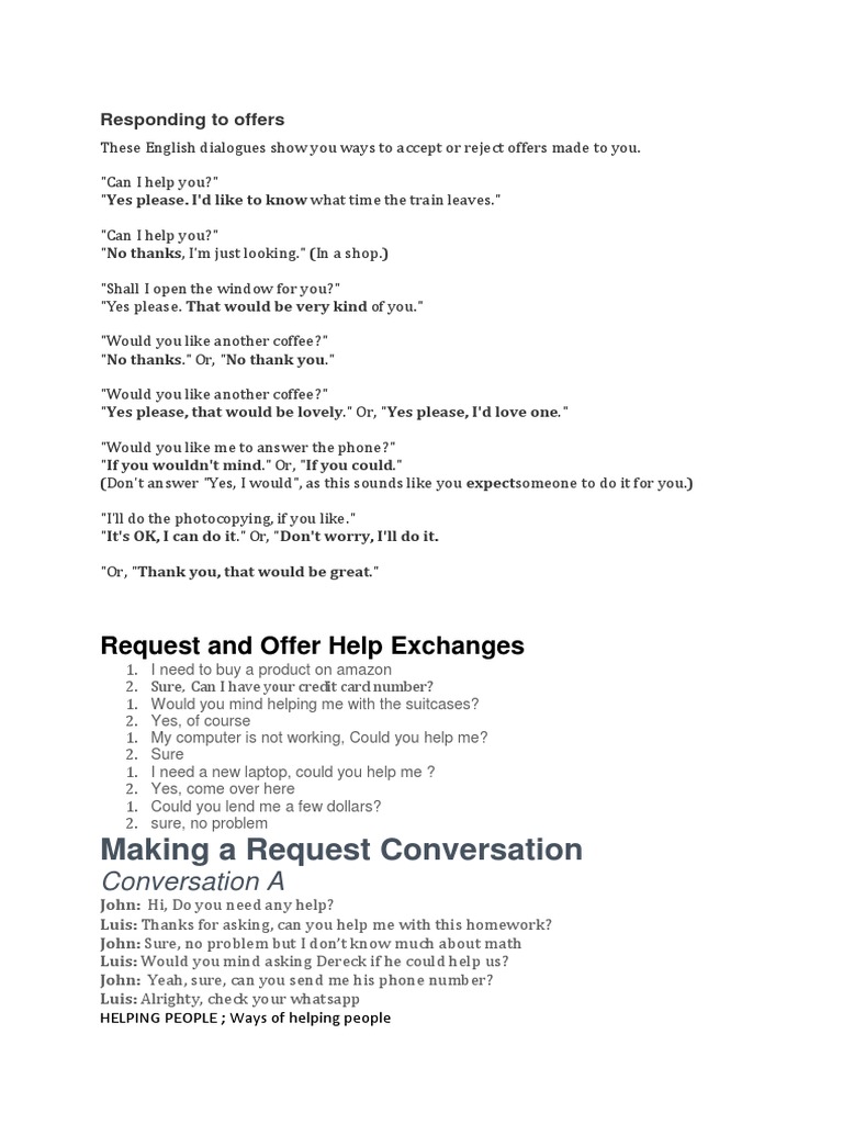Asking For Help | PDF | Syntax | Linguistic Typology