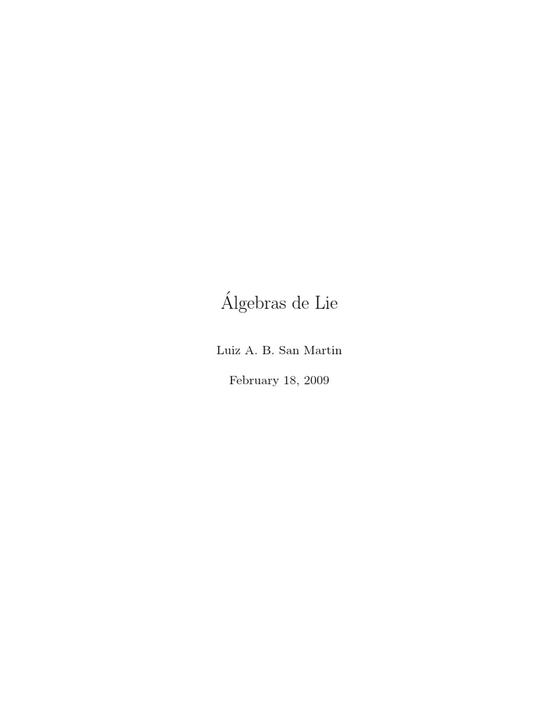 Algebras de Lie San Martin | PDF | Algebra de mentiras | Álgebra Universal